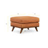 Poly & Bark Nolita Full-Grain Italian Leather Ottoman with Solid Wood ...