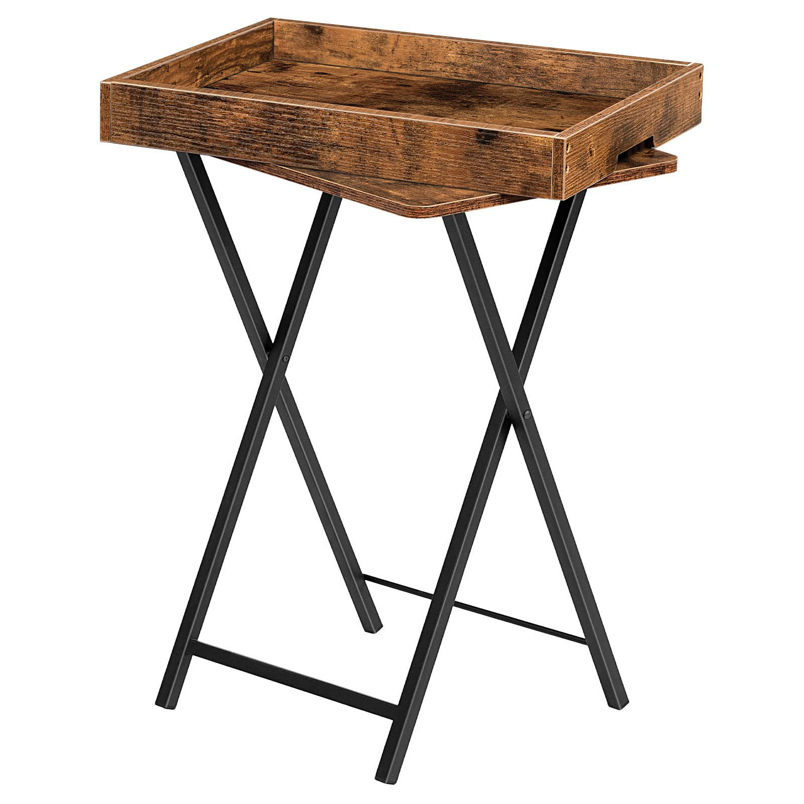 Loon Peak® Industrial Brown Folding Tv Tray Table - Removable Serving ...