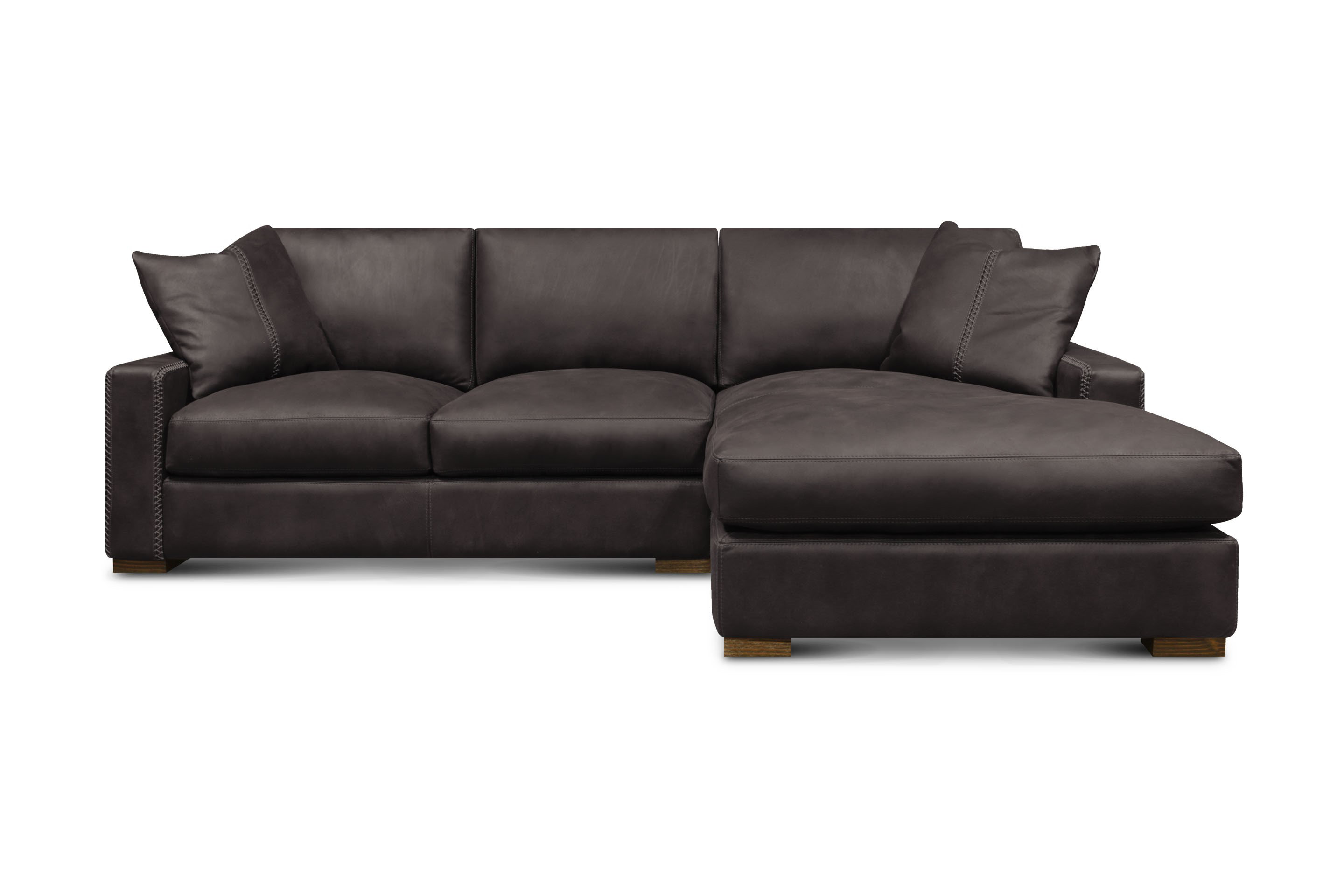 Eleanor Rigby Urban Cowboy 114" Wide Genuine Leather Sofa & Chaise ...