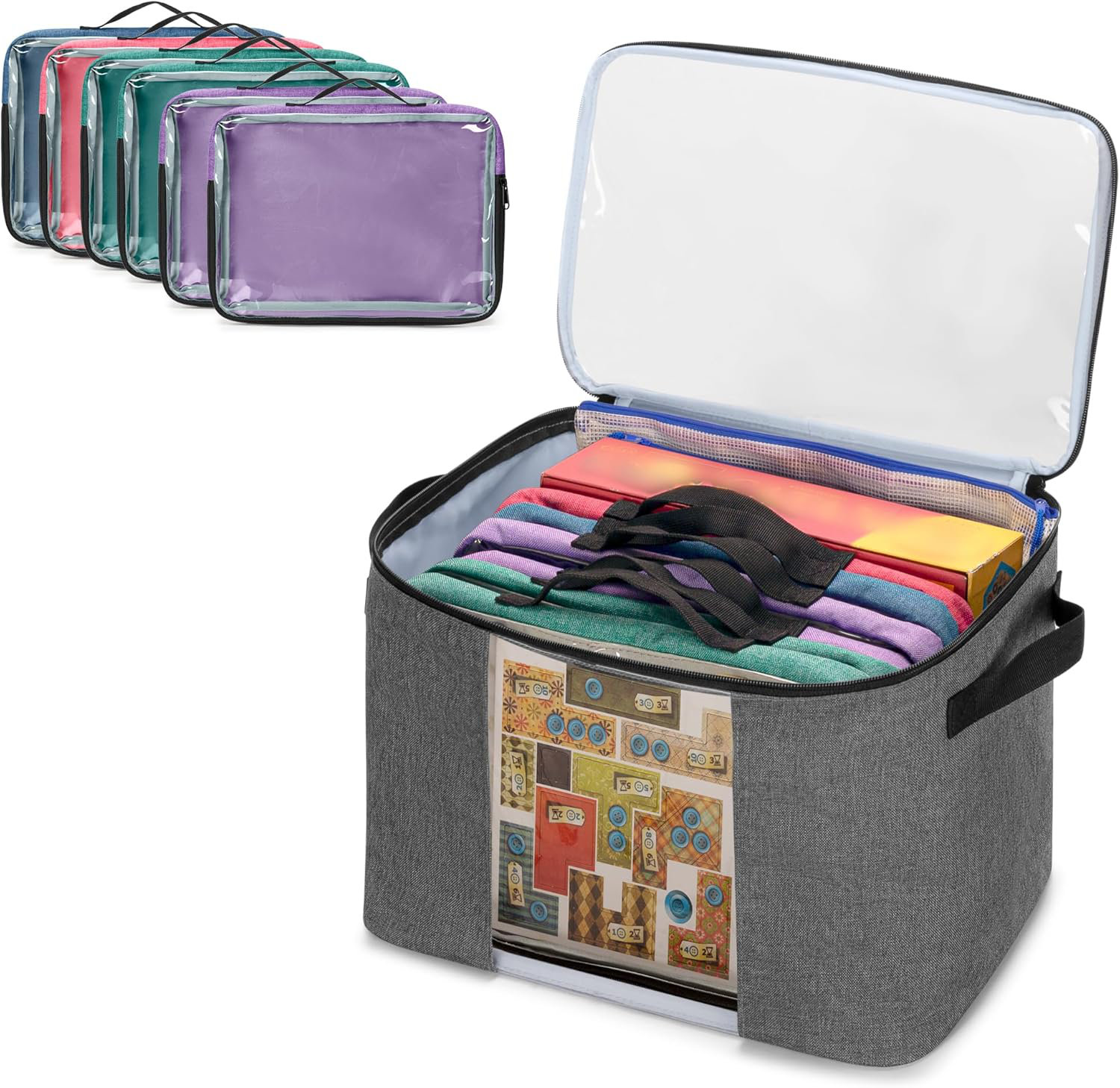 Latitude Run® Board Game Storage Bag With 6 Zipper Bags | Wayfair