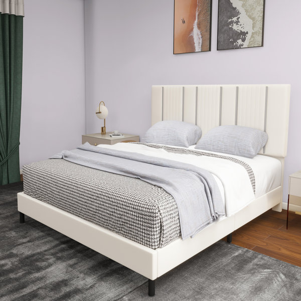 Ebern Designs High Headboard Upholstered Platform Bed | Wayfair