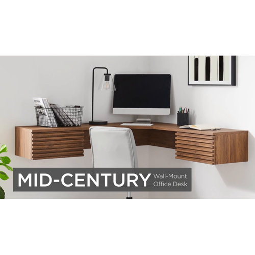 Modway Render Wall Mount Corner Office Desk & Reviews | Wayfair