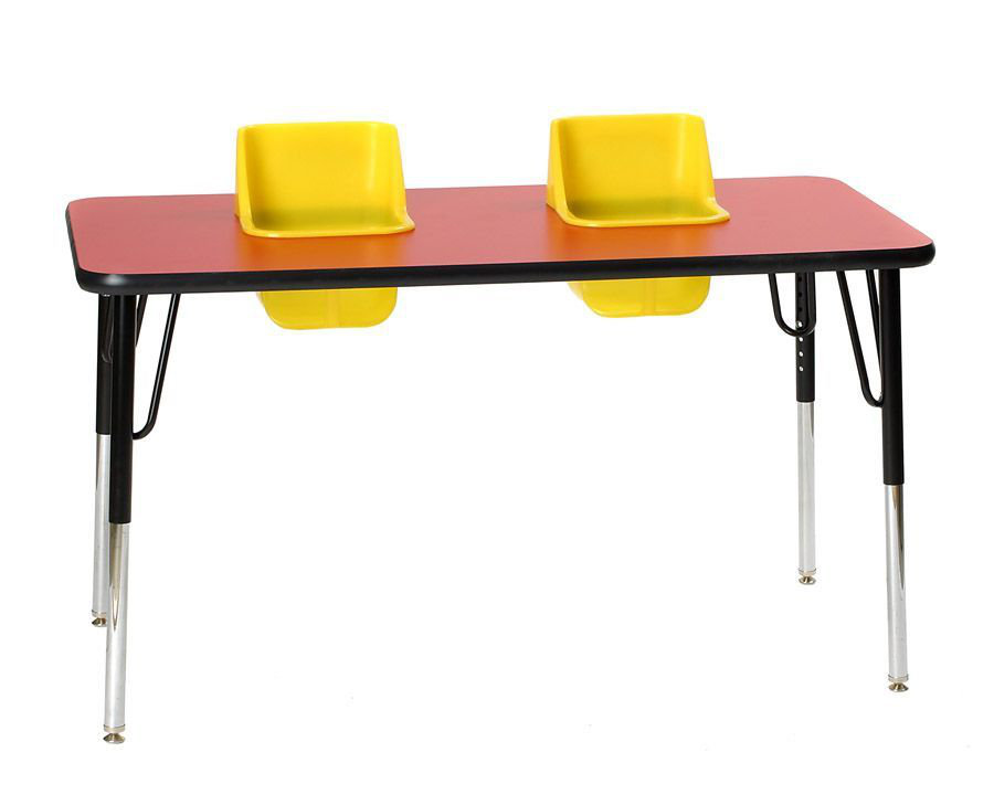 Toddler Tables Kid's 2 Seat Adjustable Height Activity/Feeding Table ...