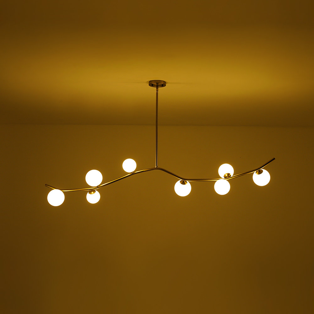 Mercer41 Litzzy Modern 8-light Glass Globe Kitchen Island Linear ...