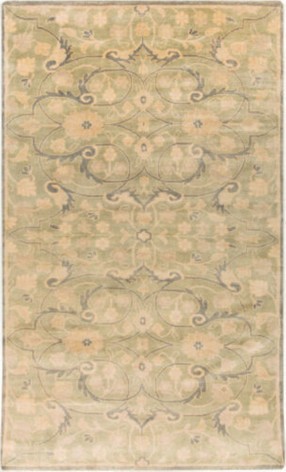 Darby Home Co Bayles Floral Hand Knotted Wool Beige Area Rug | Wayfair