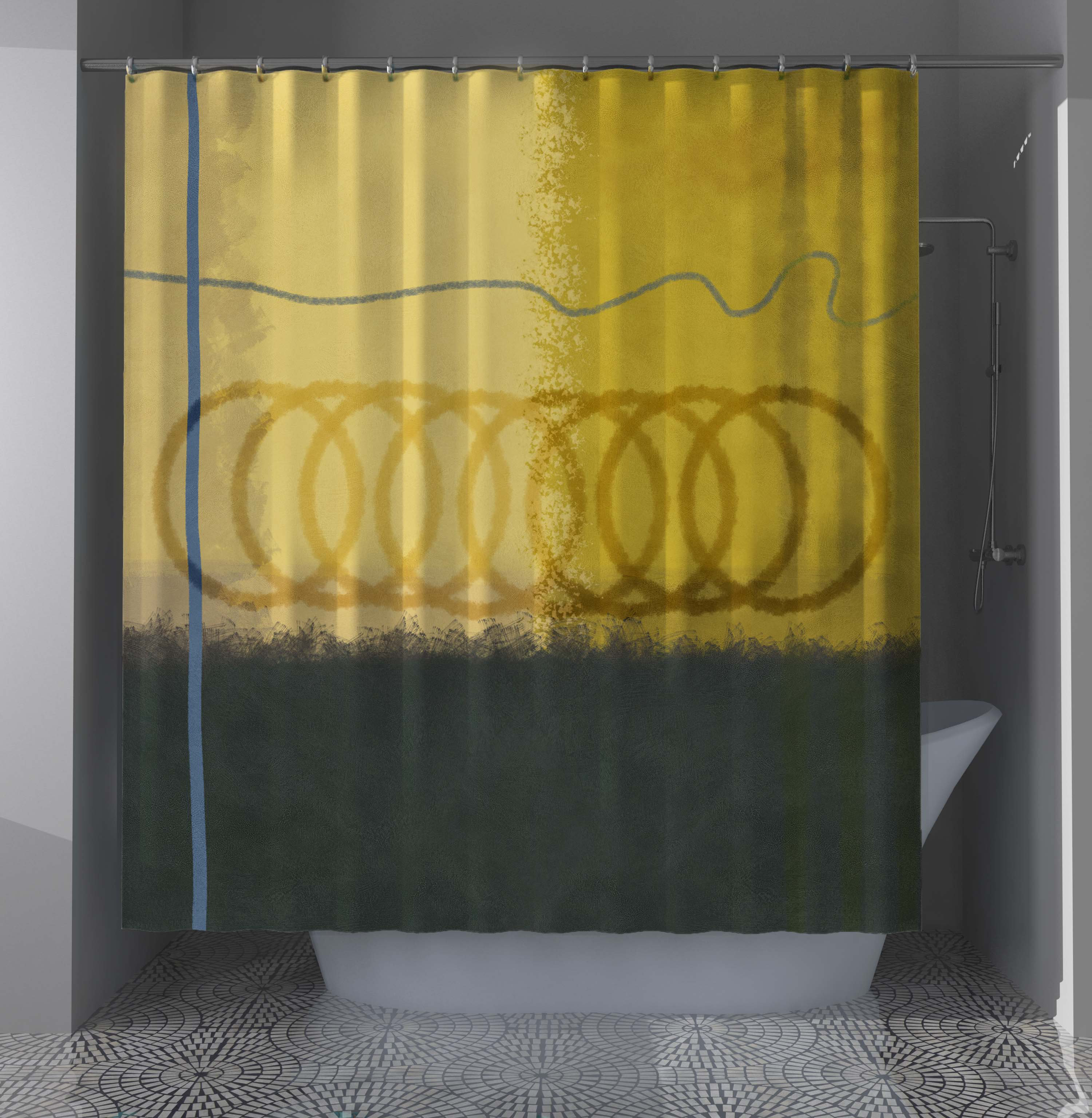 East Urban Home Ken Abstract Shower Curtain | Wayfair