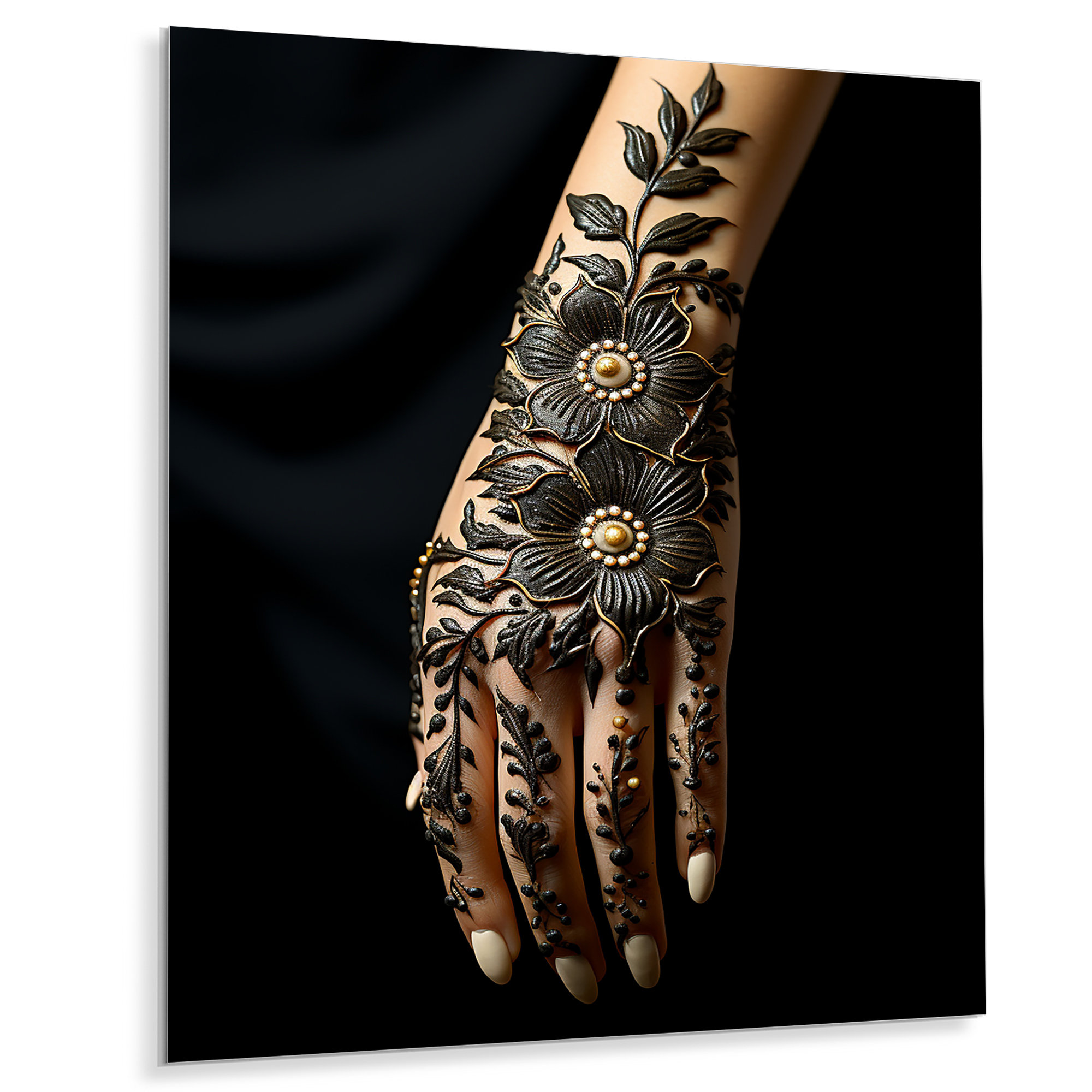 Bungalow Rose Hinduisim Exquisite Henna Art - Hinduisim Metal Wall Art ...