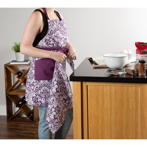 House of Hampton® Angelia Damask Apron & Reviews | Wayfair