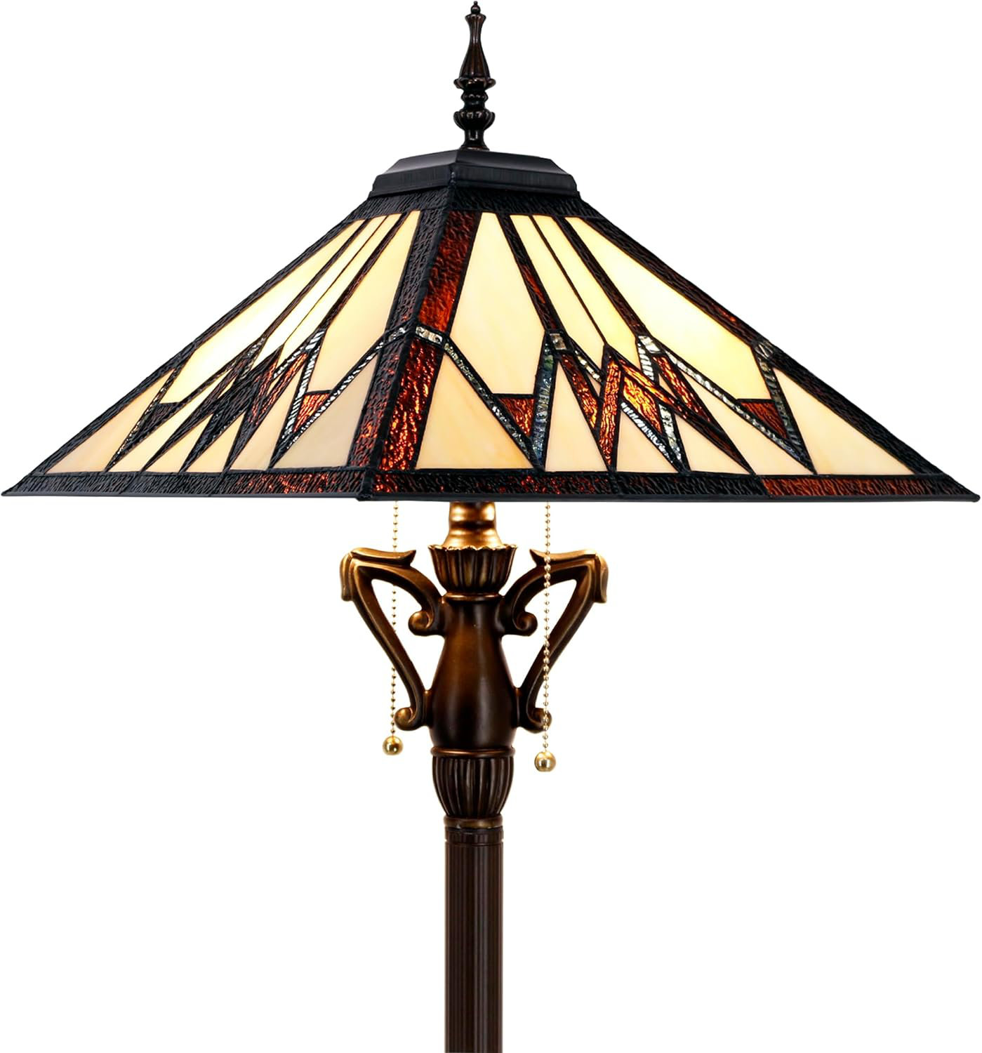 Canora Grey Mission Style Tiffany Floor Lamp With Stained Glass Shade ...