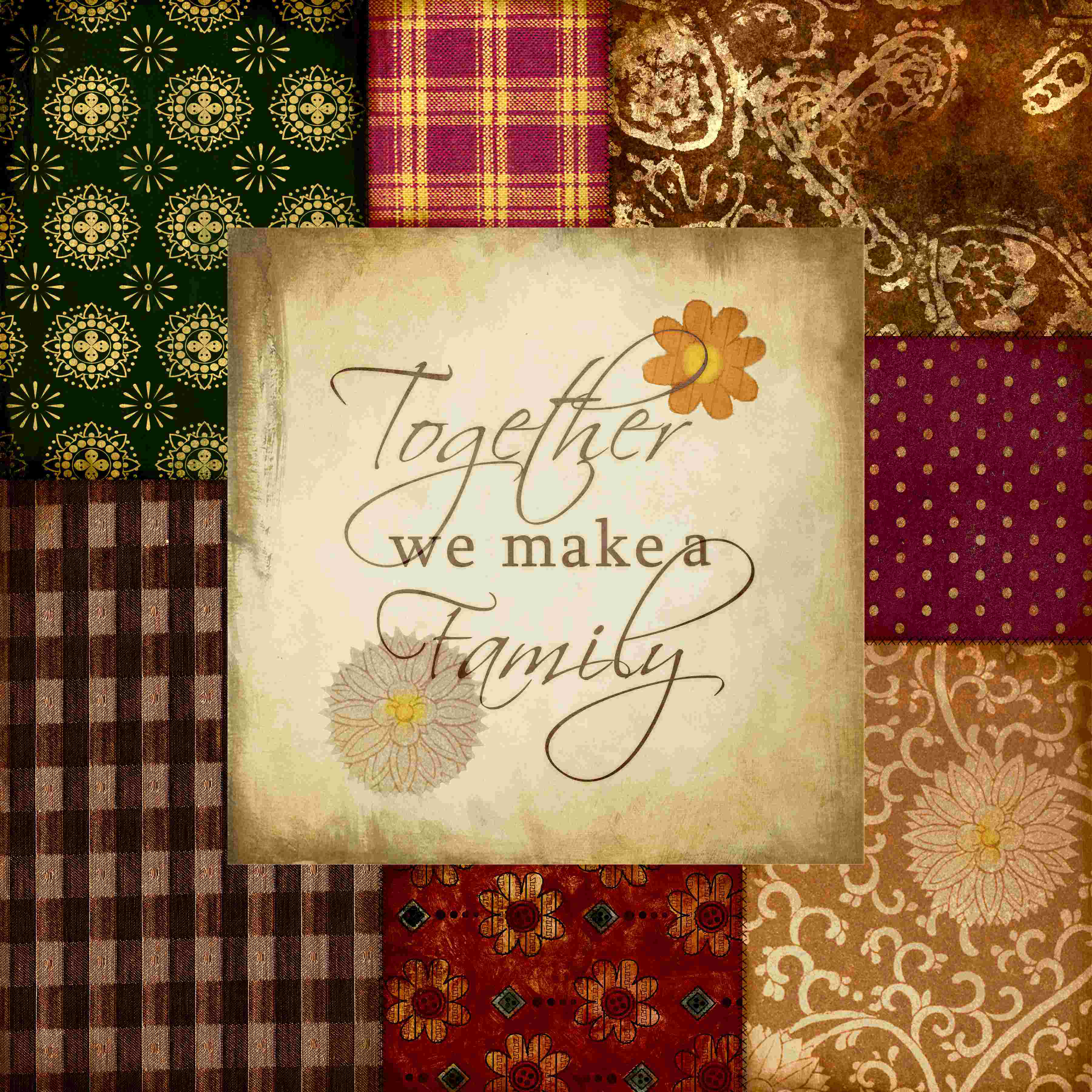 Trinx Country Patchwork Family - Wrapped Canvas Textual Art | Wayfair