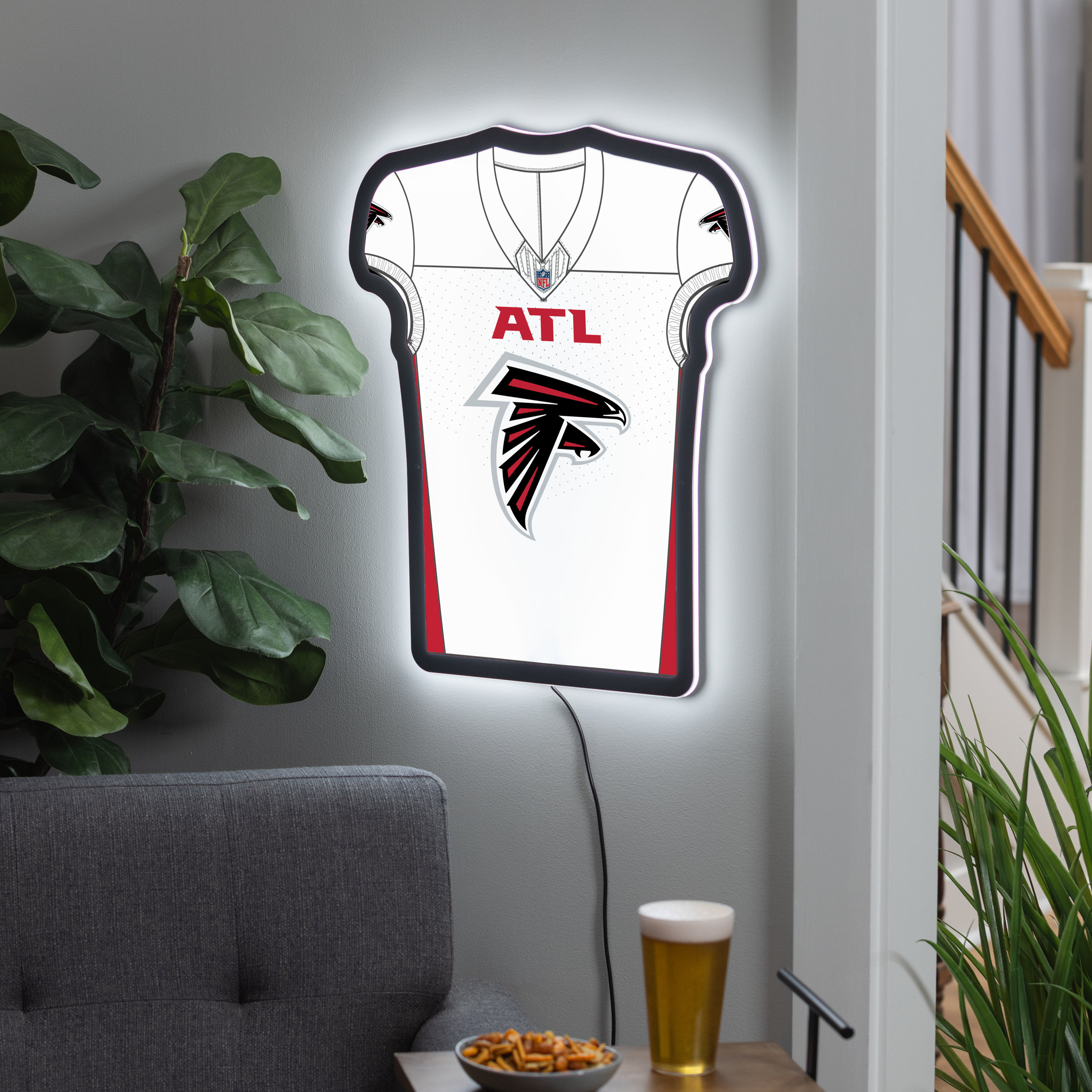 Gracie Oaks Atlanta Falcons 23" LED Jersey Shaped Lighted Wall Sign ...