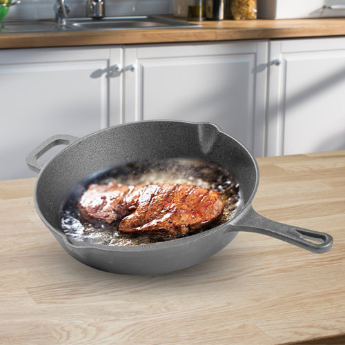 Lexi Home 3 Piece Cast Iron Frying Pan Set & Reviews | Wayfair