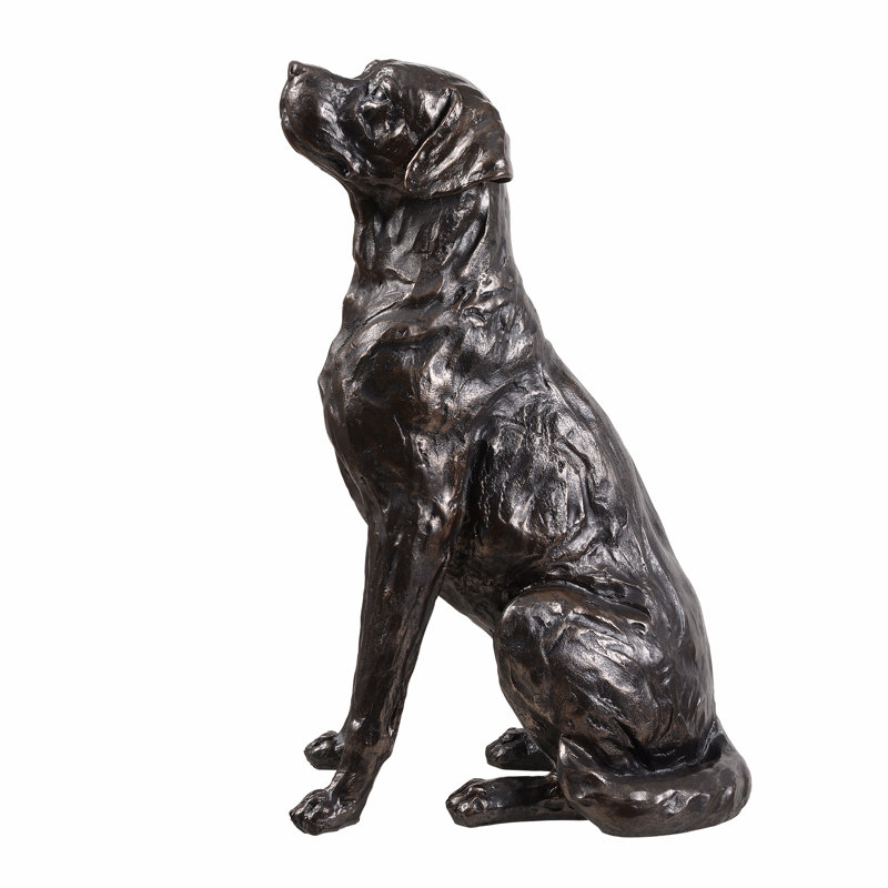 Hi-Line Gift Ltd. Bronze Sitting Labrador Life Size Resin Home Decor ...