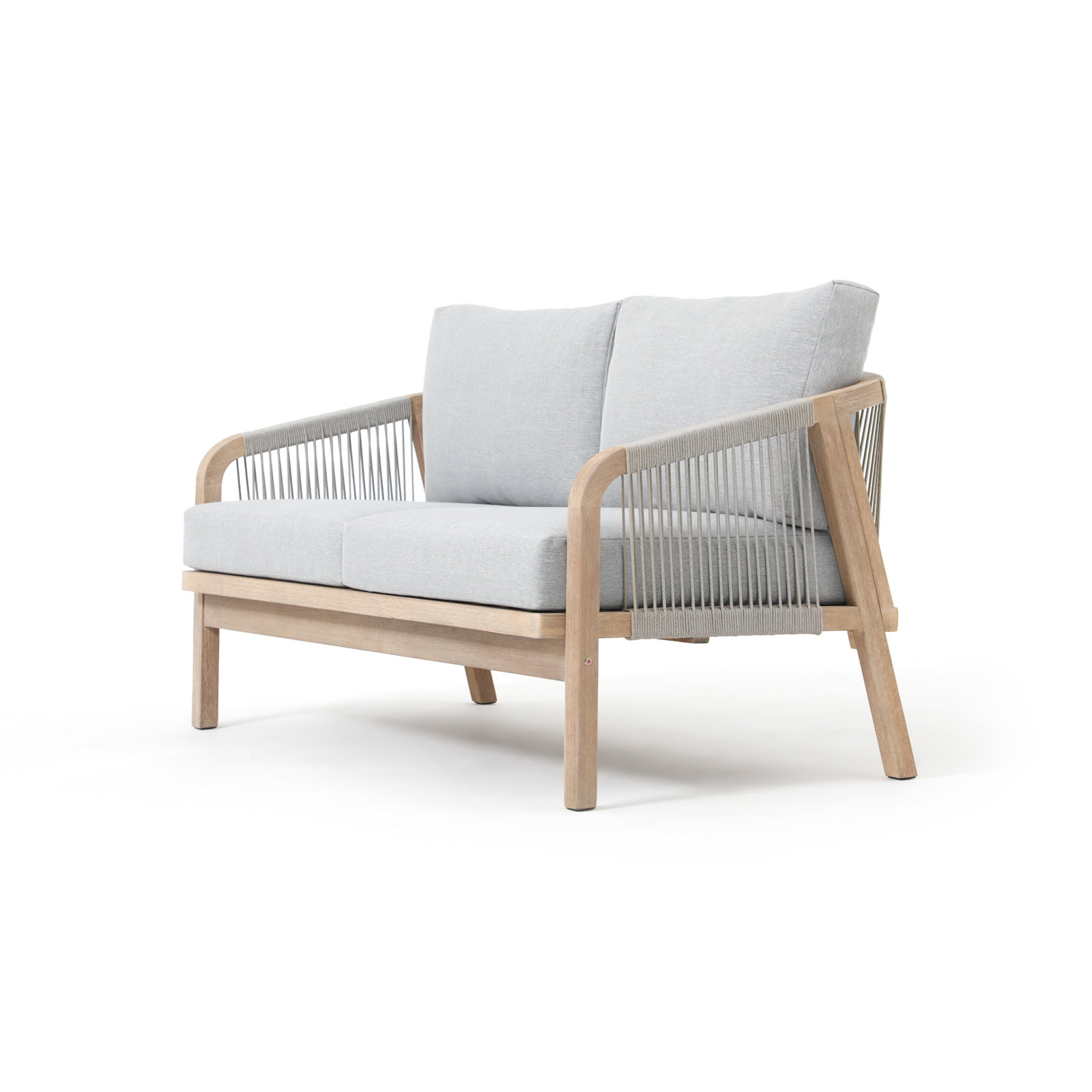 OC Orange-Casual Outdoor Acacia Wood Woven Loveseat With Cushions | Wayfair