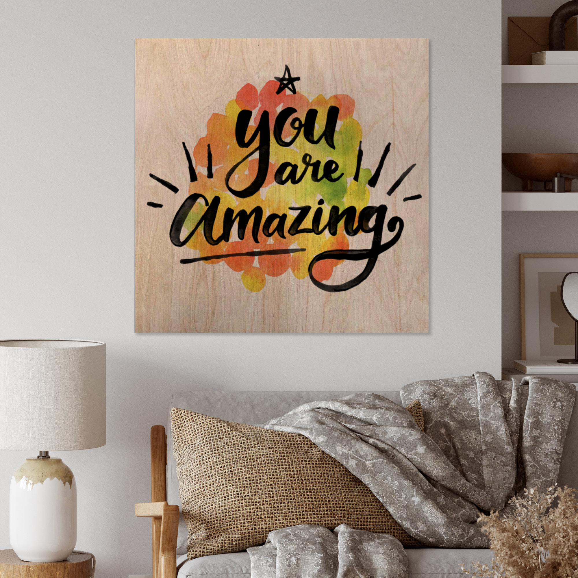 Trinx You Are Amazing - Traditional Wood Wall Art Décor - Natural Pine ...