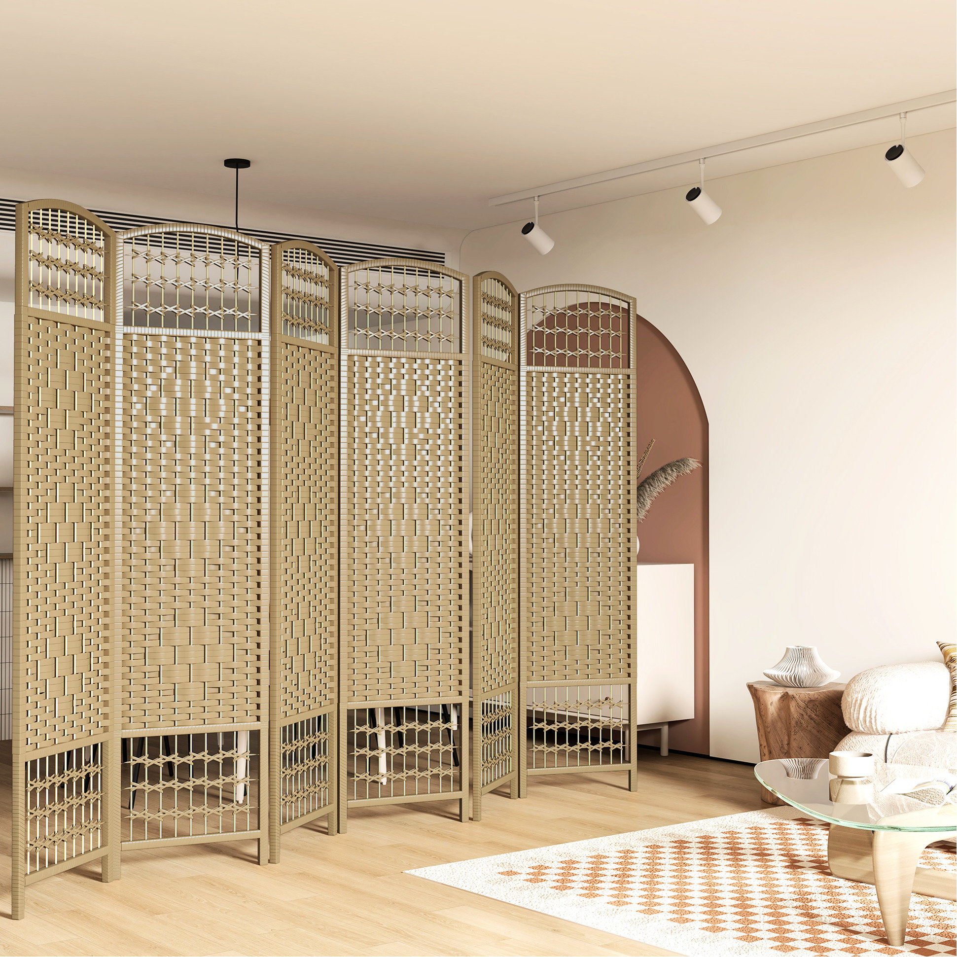 IntrospectiveIncline 6 Panel Privacy Screen, Folding Room Divider 5.6 ...