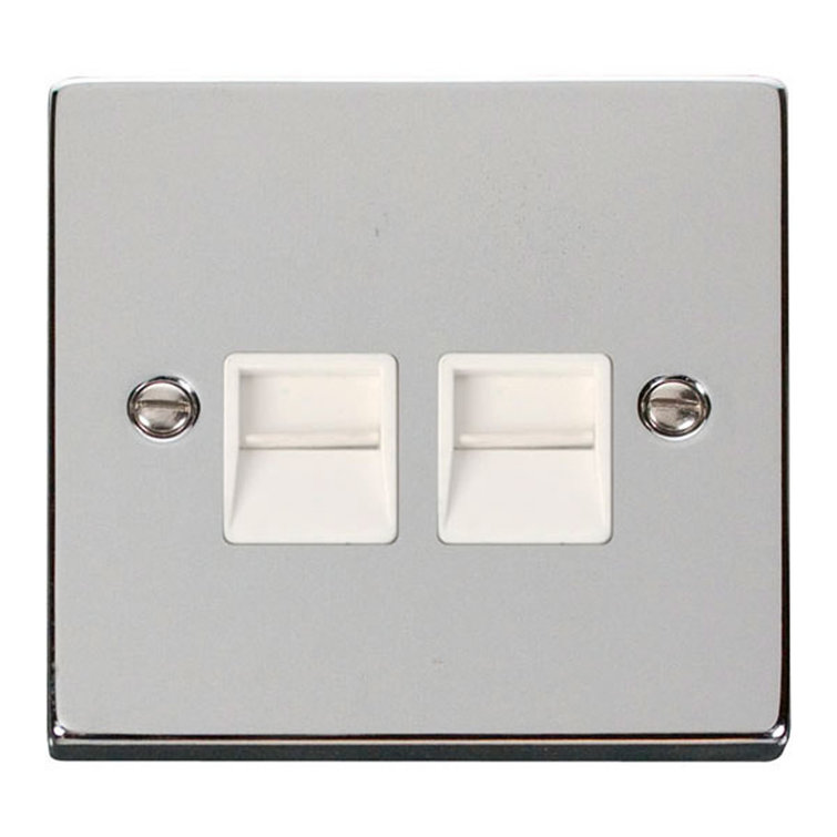 Metro Lane Polished Chrome Secondary Telephone Twin Socket | Wayfair.co.uk
