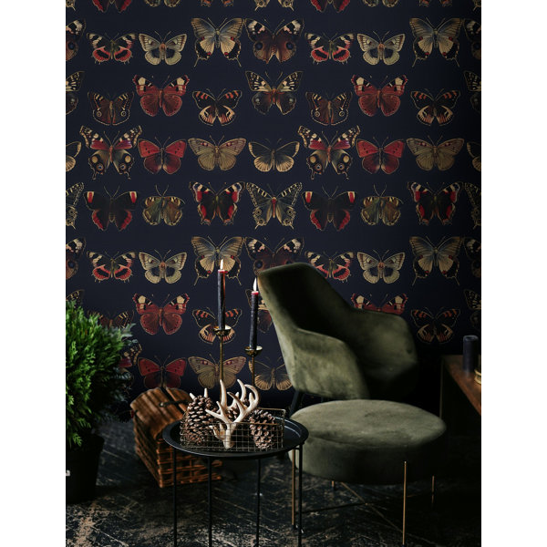 Lark Manor Vintage Butterfly Wallpaper Bryelle Peel & Stick Animal ...