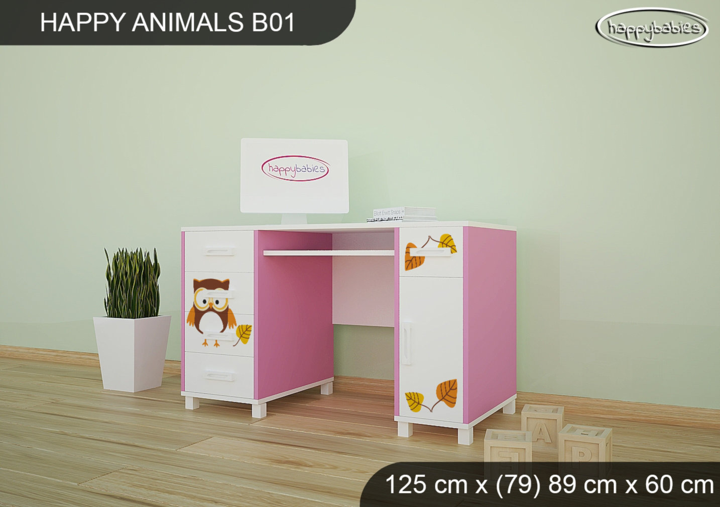 Happy Babies Animals 125cm W Computer Desk | Wayfair.co.uk