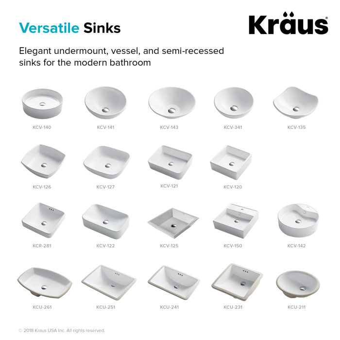 Kraus Thin ceramics Rectangular Vessel Bathroom Sink & Reviews | Wayfair
