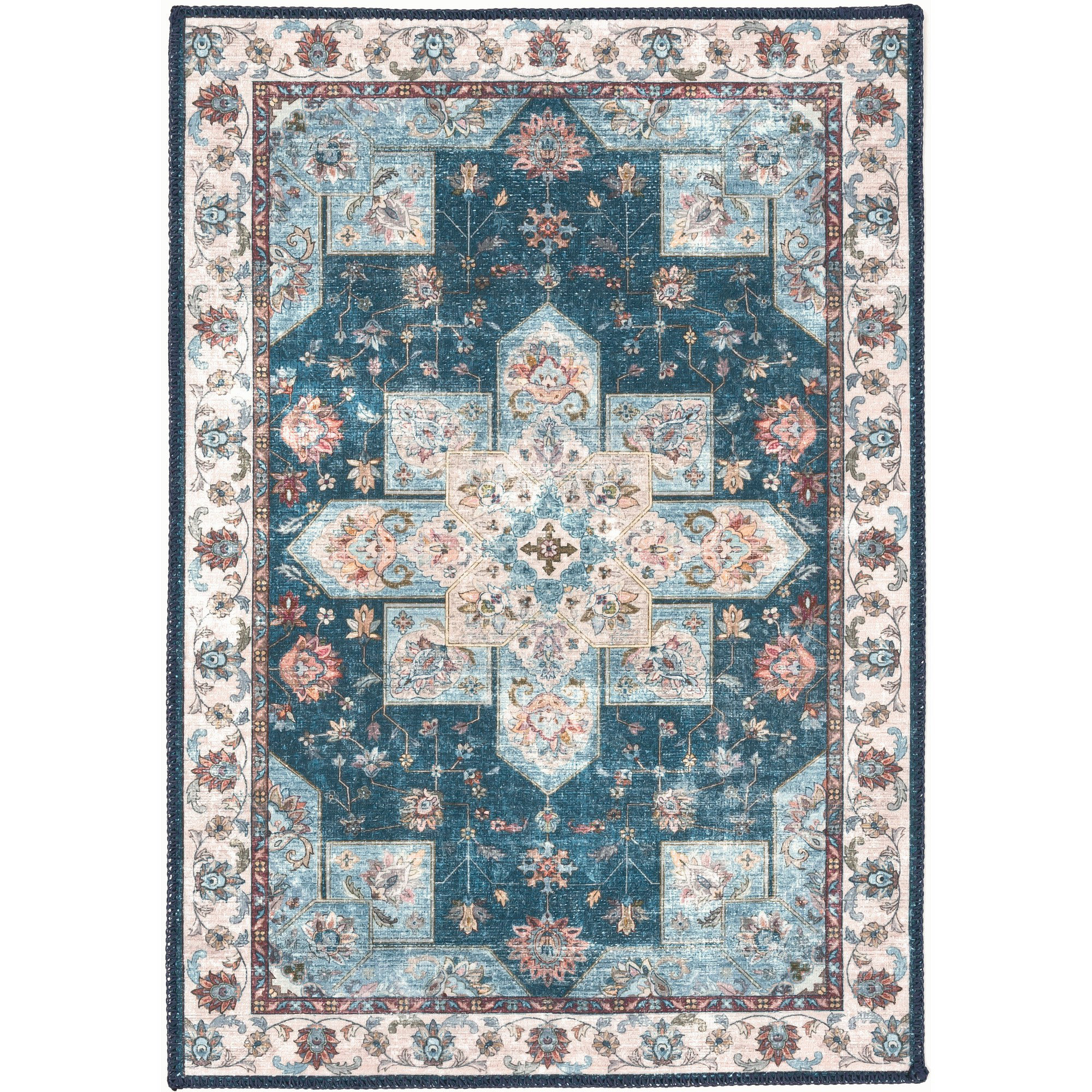 Bungalow Rose Lumene Persian Style Area Washable Rug | Wayfair