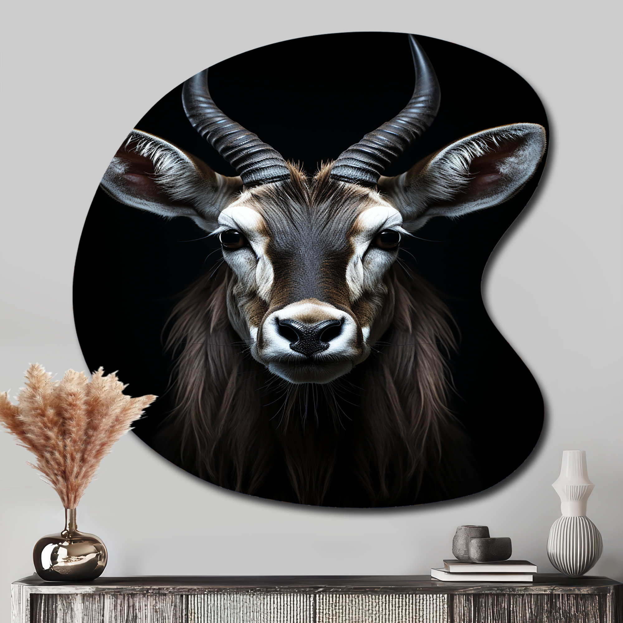 Design Art Animal Antelope Photo II - Antelope Drop Shape Assymterical ...