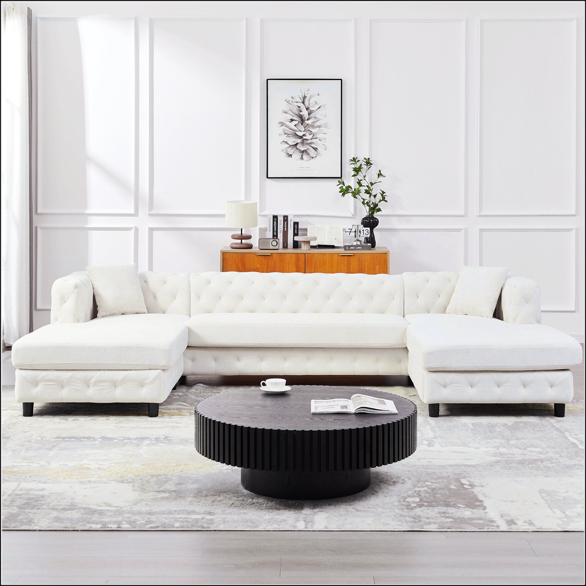 Latitude Run® 126-Inch Modern Style Chenille Three Piece Sofa - Wayfair ...