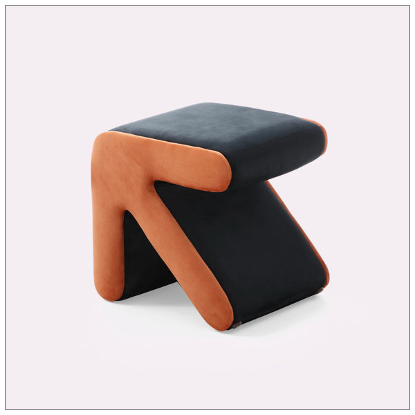 Mercer41 Arrow Design Velvet Sofa Stool | Wayfair
