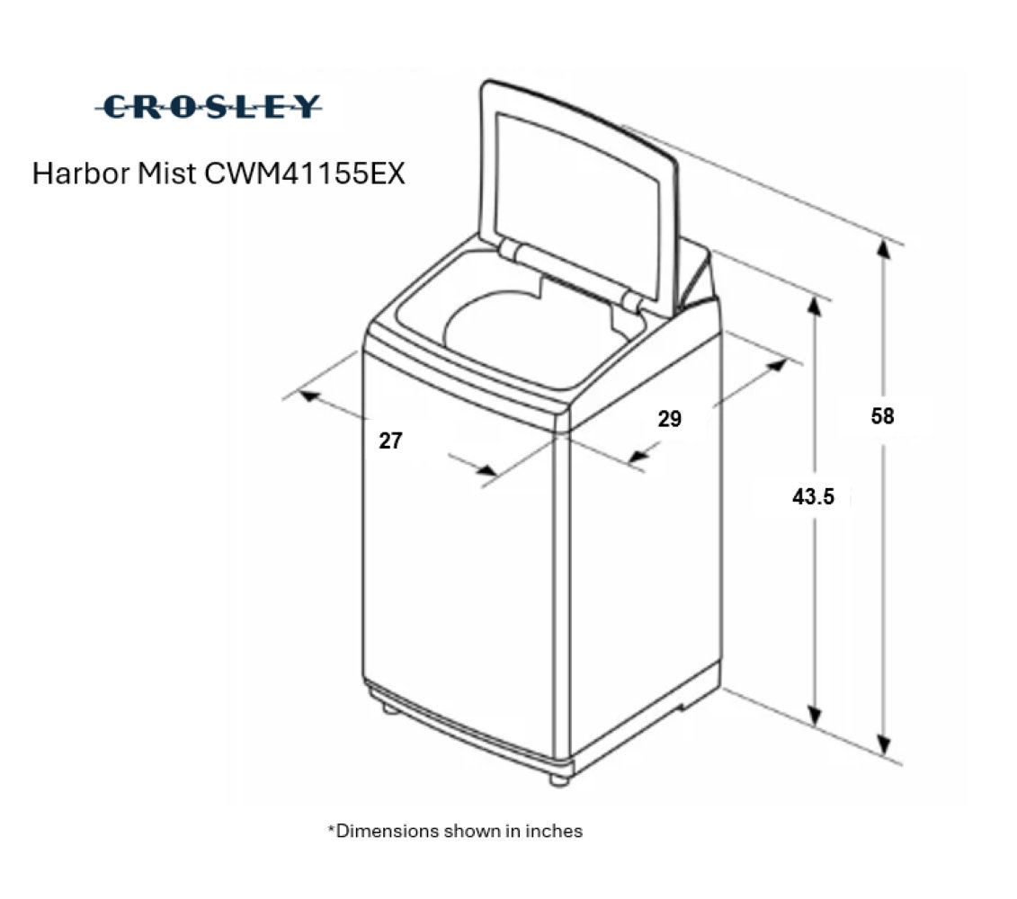 Crosley Appliances Crosley 4.1 Cu. Ft. Top-load Washing Machine, Harbor ...