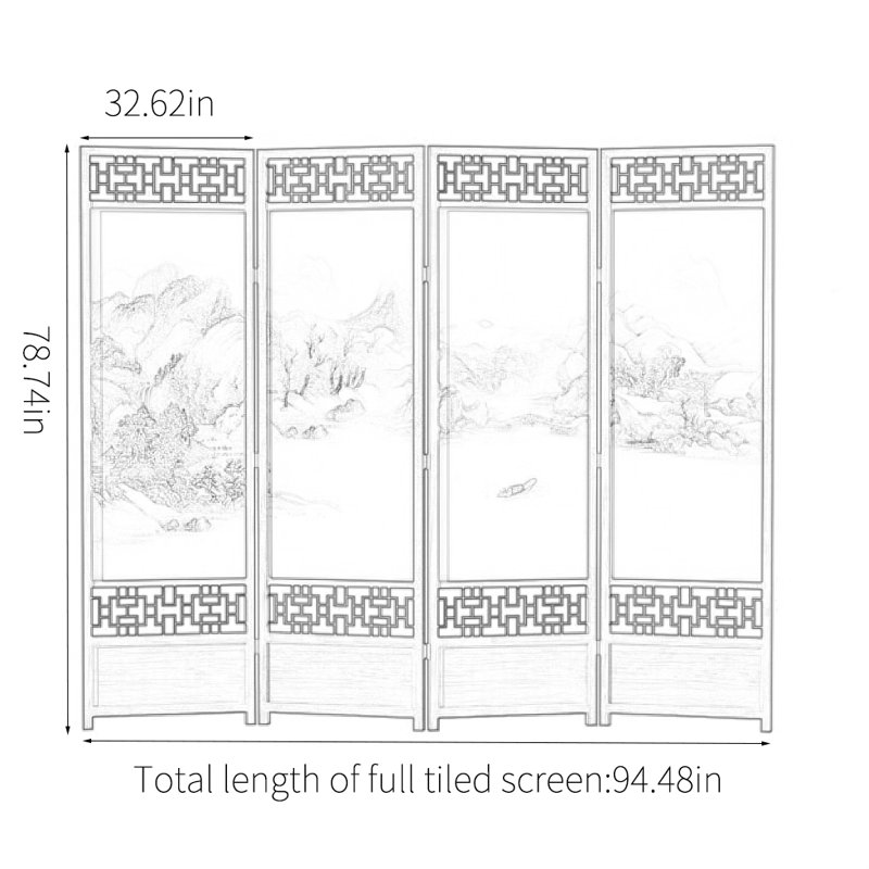 A Bestiary Living New Chinese solid wood screen | Wayfair
