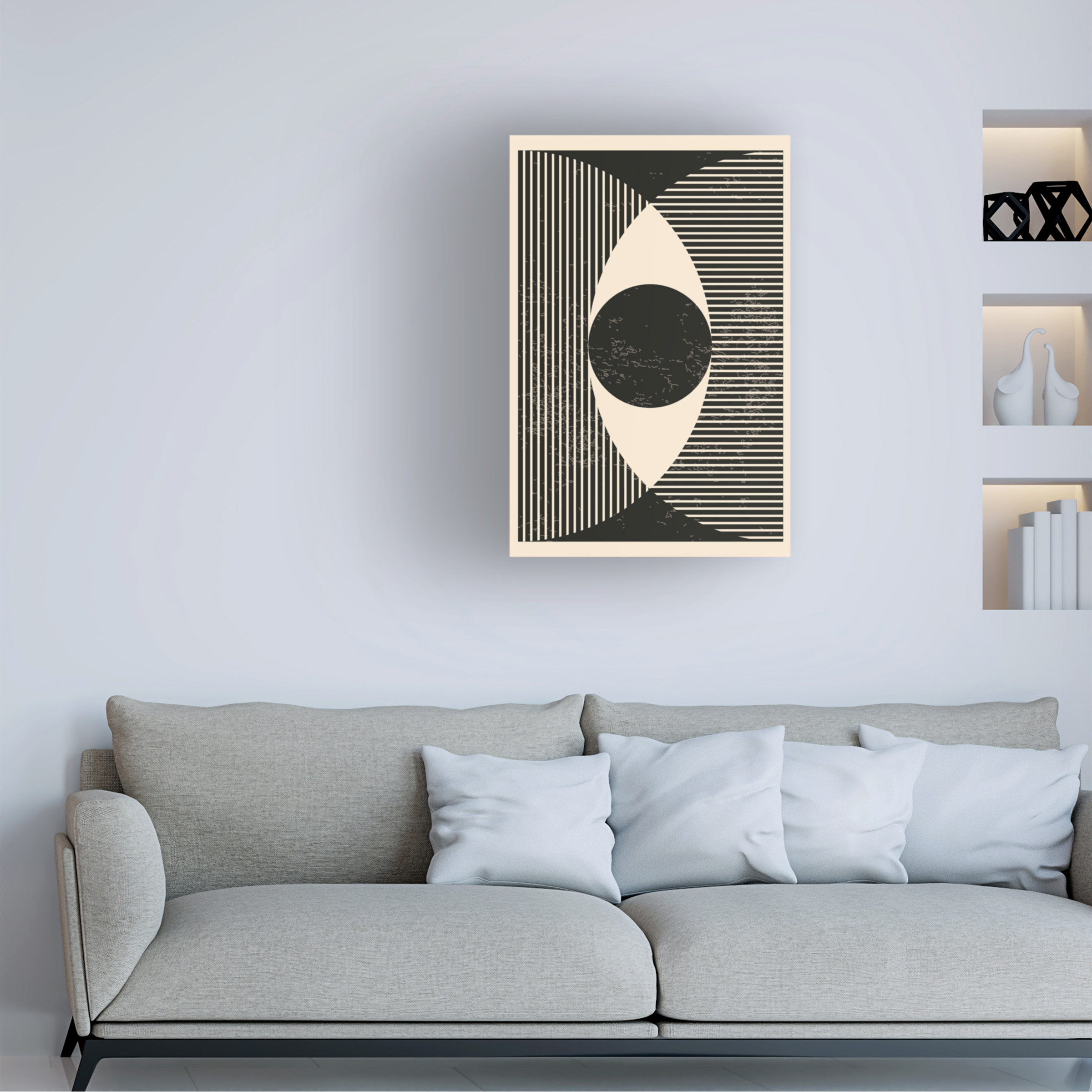 George Oliver Jay Stanley Black And White Geometric Shapes 2 Canvas Art ...