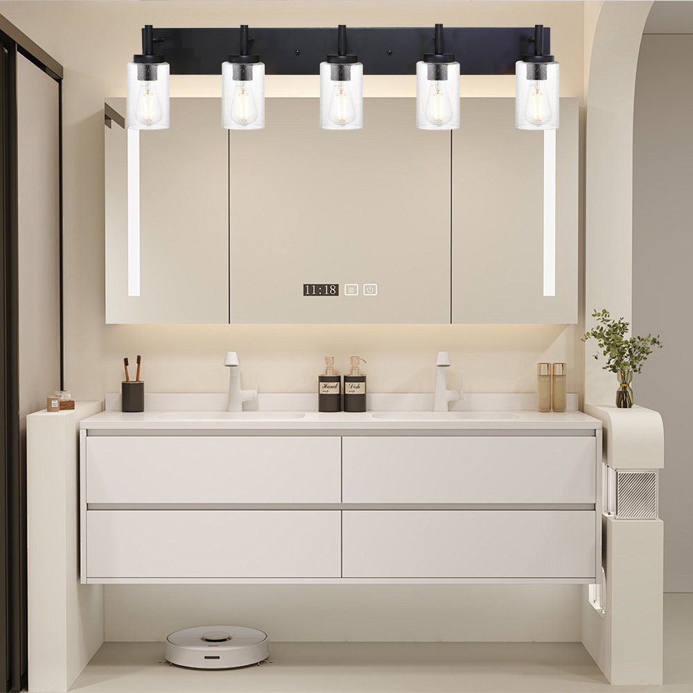 Latitude Run® 5-Light Black Bathroom Vanity Light, Black Vanity Light ...