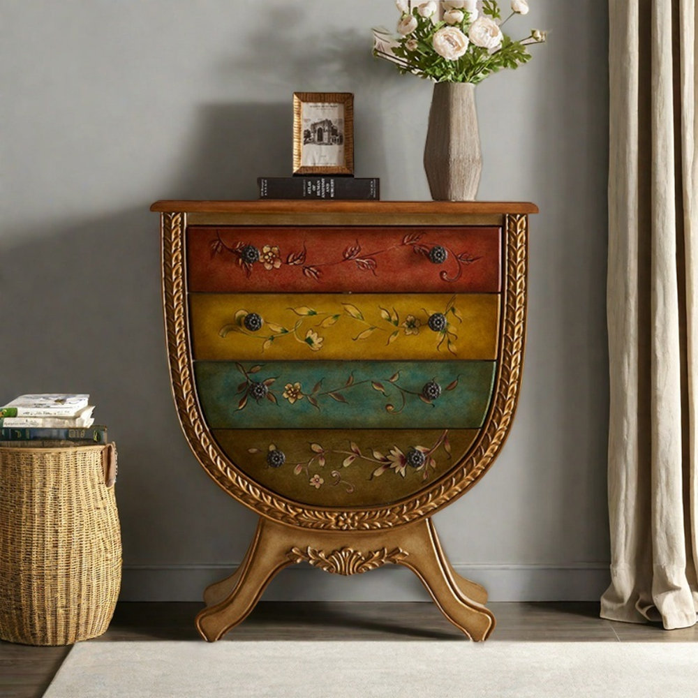 NICECABINET Retro Hand-painted Distressed Wooden Accent Chests | Wayfair