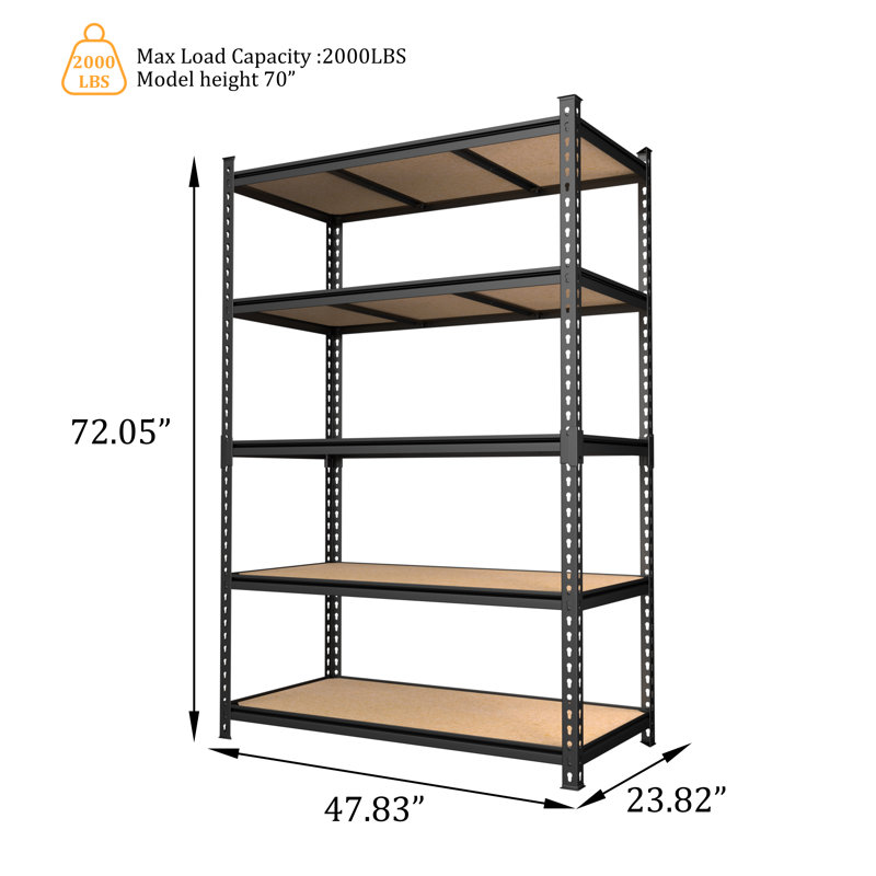 Rebrilliant 5 Tier Adjustable Heavy Duty Metal Storage Shelving Unit ...