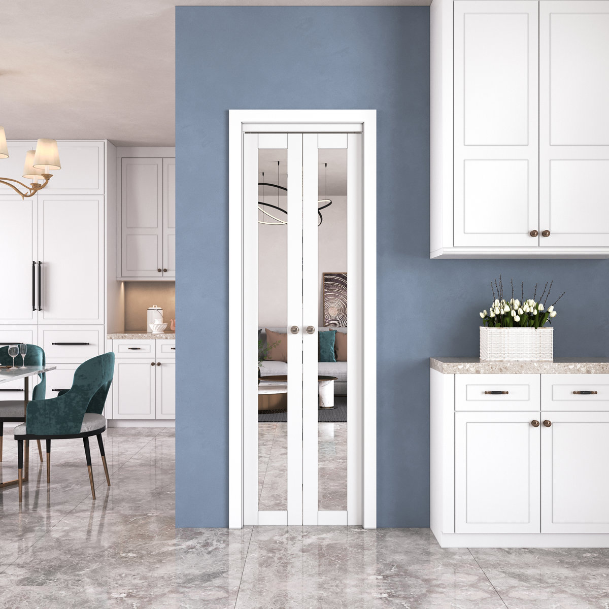 Win Stellar 1-Lite Mirrored French-Pivot Doors Or Bi-Fold Doors With ...