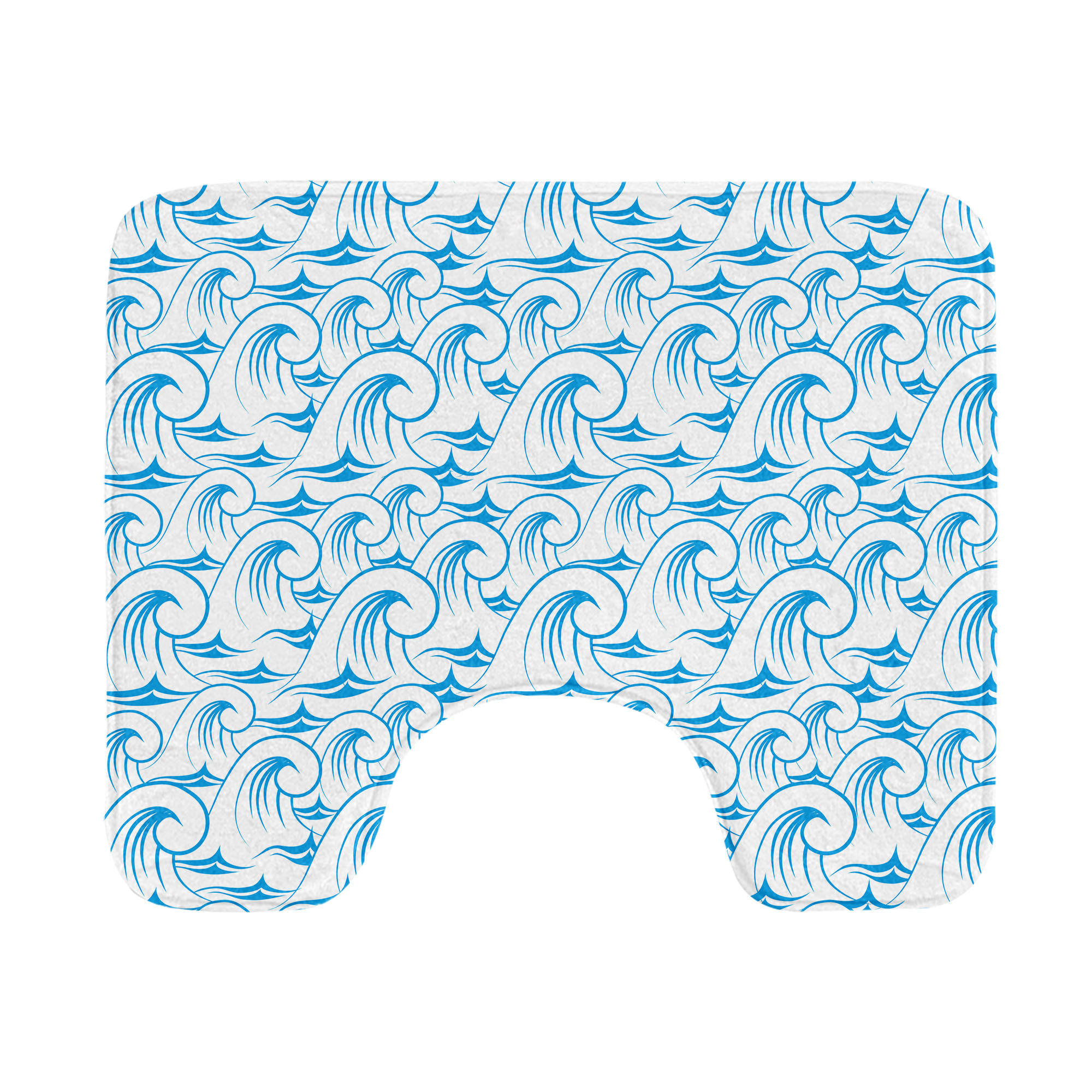 East Urban Home Nautical Toilet Mat U-Shape Bathroom Rug 20" Sky Blue ...