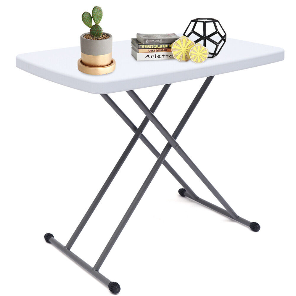 DALELEE 30.31" x 19.69" Height Adjustable Folding Rectangular Table ...