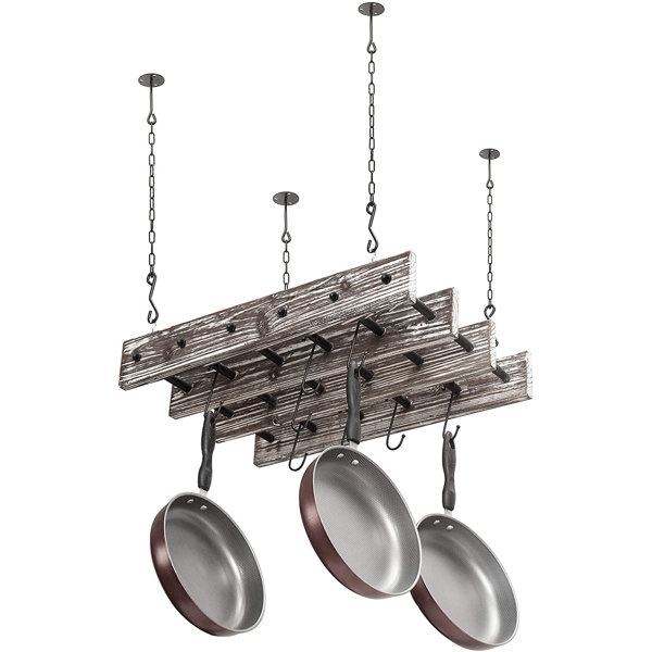 Gracie Oaks Rectangle Hanging Pot Rack & Reviews | Wayfair