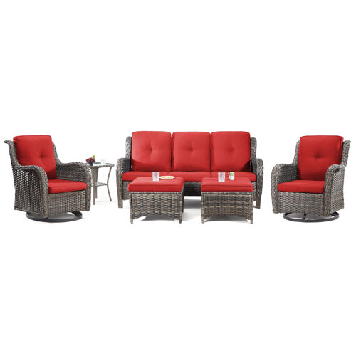 Red Barrel Studio® Marala Polyethylene (PE) Wicker 5 - Person Seating ...