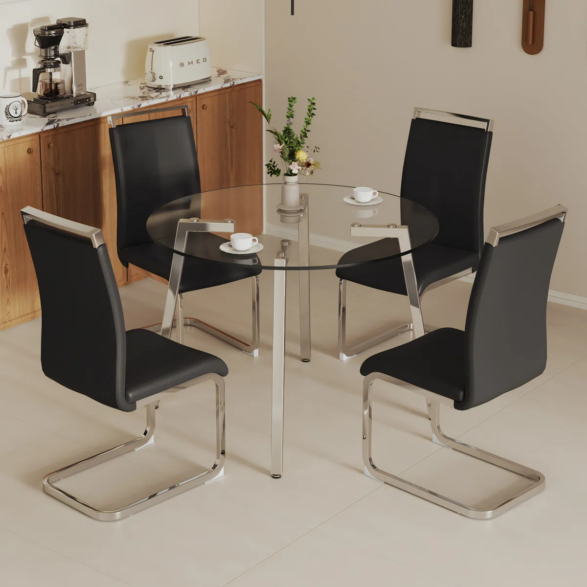 Ivy Bronx Lyndora 5 - Piece Round Glass Top Dining Set - Wayfair Canada