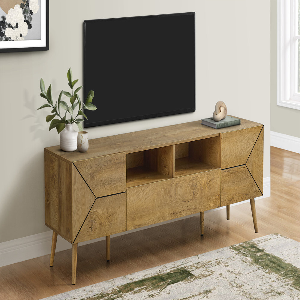 George Oliver Mid-Century Modern TV Stand Console with Storage Drawer ...