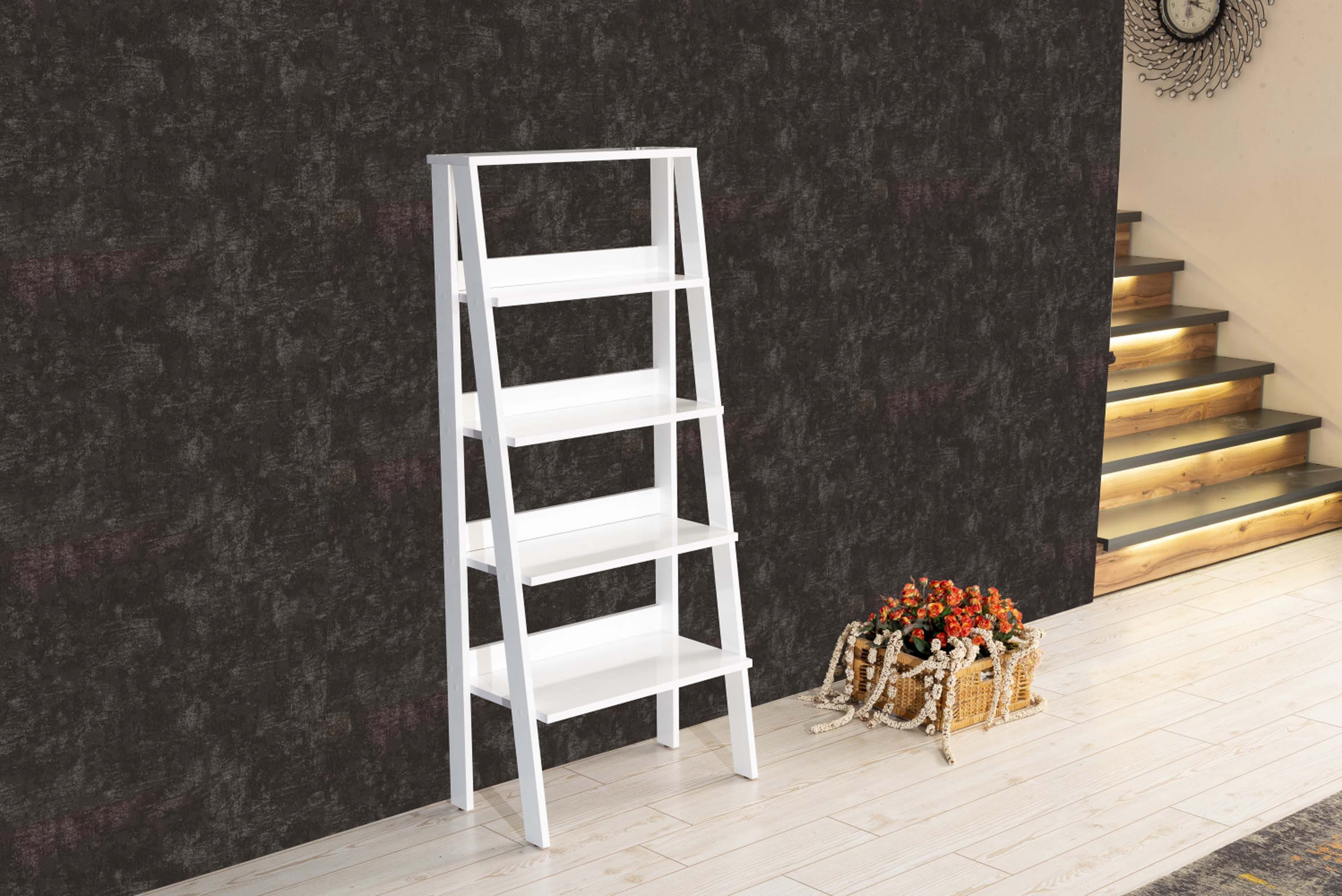 Latitude Run® Furnish Home Store Otavio 5 Tier Modern Ladder Bookshelf ...