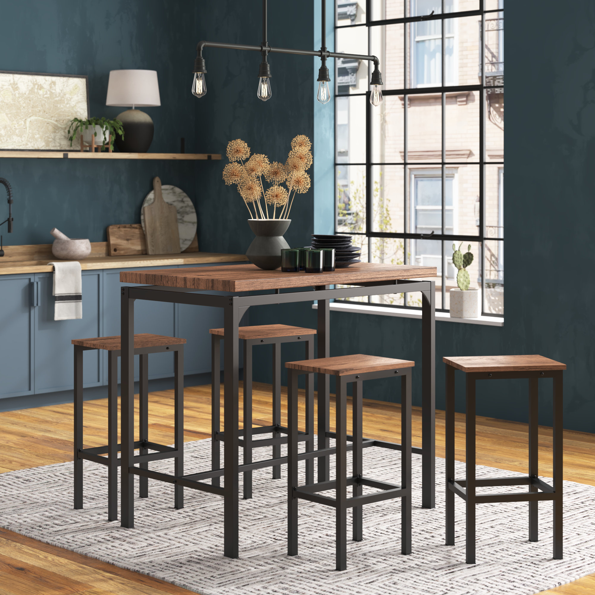 17 Stories 5 - Piece Bar Height Dining Set & Reviews | Wayfair