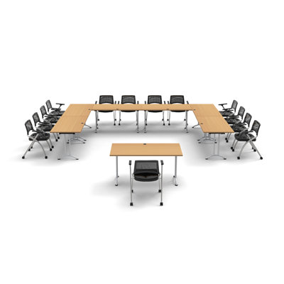 TeamWORK Tables 13 Person Training Meeting Seminar Tables with Modesty ...