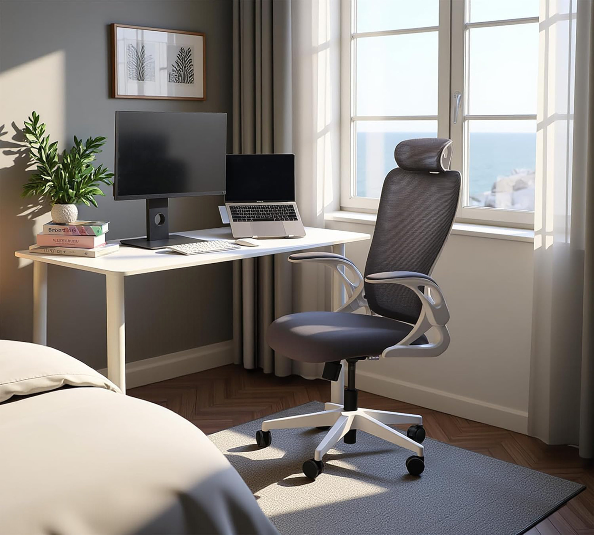 Orren Ellis Folding Office Chair For Small Spaces - Ergonomic Computer ...