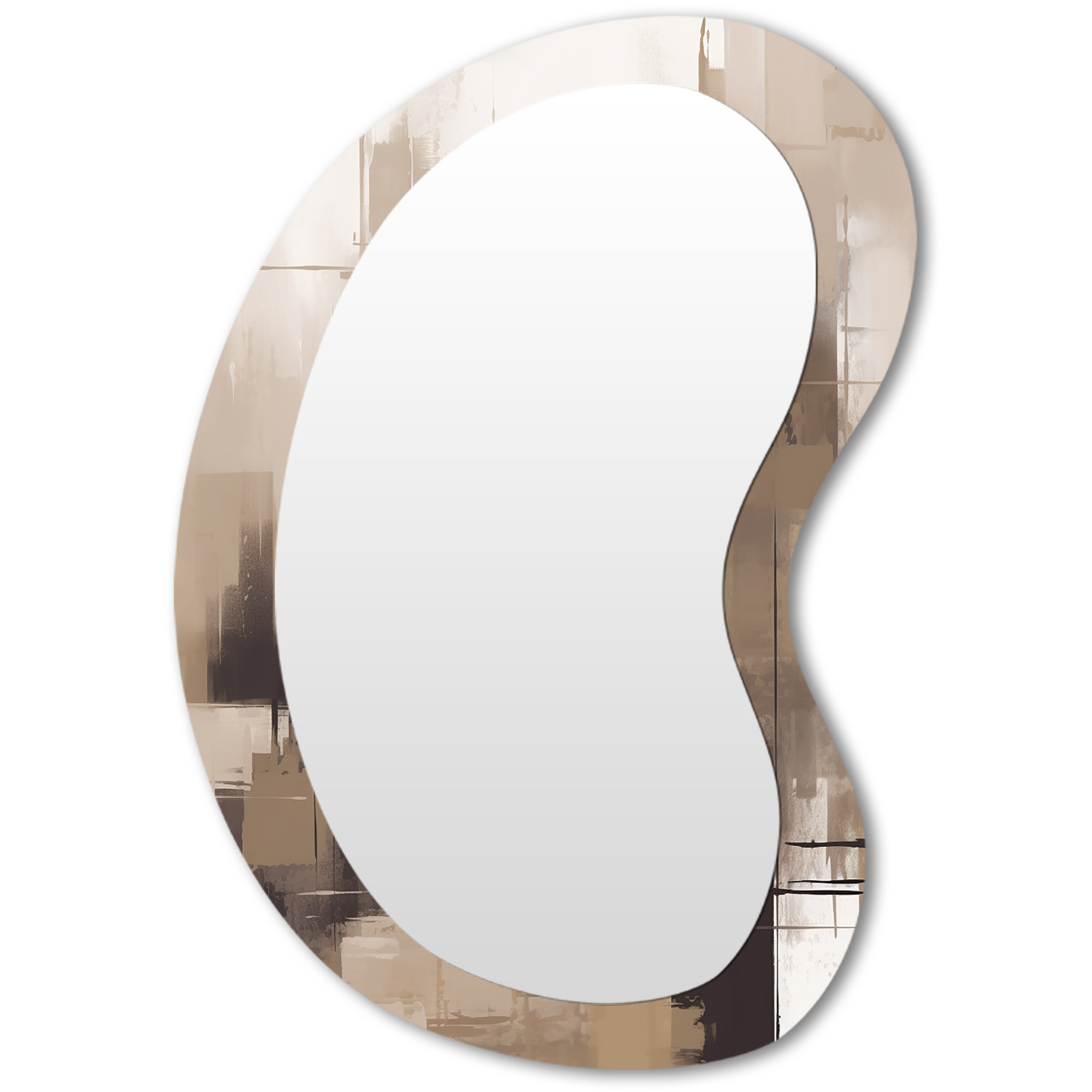 Ivy Bronx Ansgar Cubism Beige Synergy - Abstract Unique Shape ...