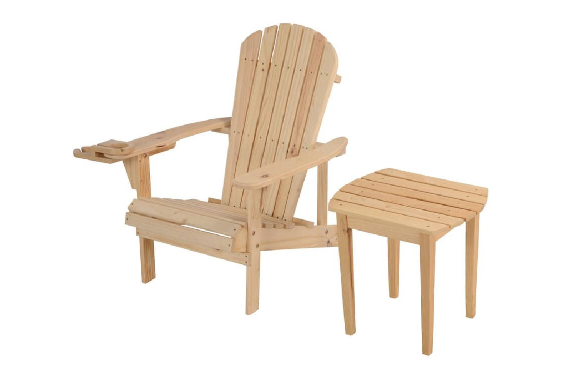 Longshore Tides Artiana Solid Wood Adirondack Chair with Table | Wayfair