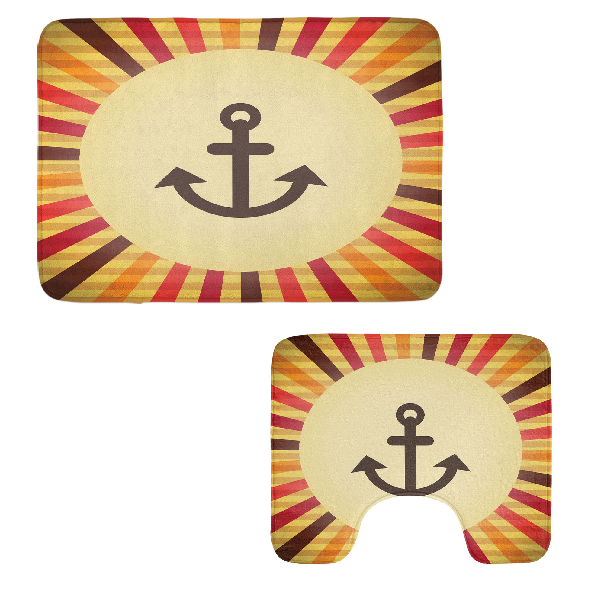 East Urban Home Vintage Bathroom Rug Set 2 Pieces Rectangle & Contour ...