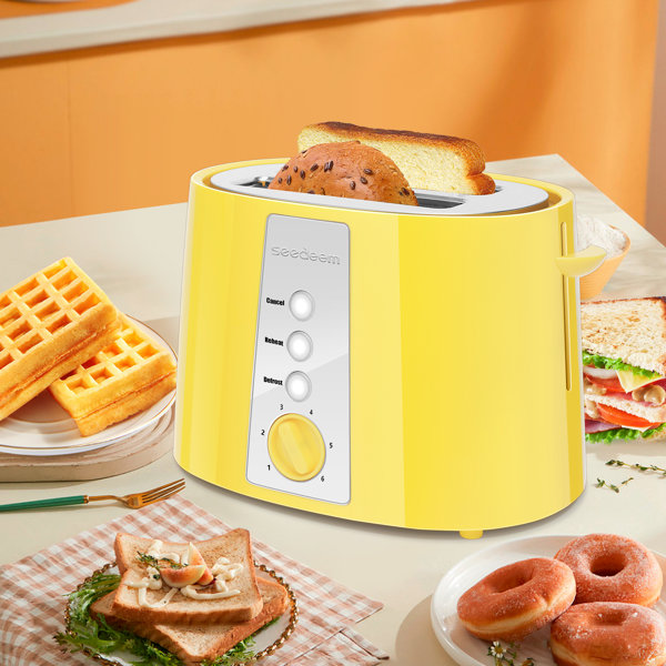 YUKOOL Toaster 2 Slice,Extra Wide Slot,with Cancel,Defrost, Reheat ...