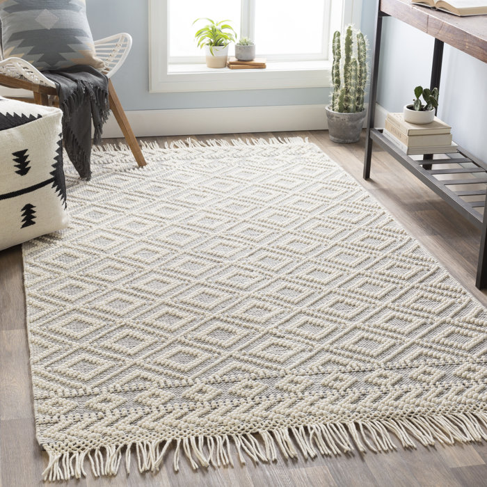 Union Rustic Carletta Geometric Handmade Flatweave Gray Area Rug ...